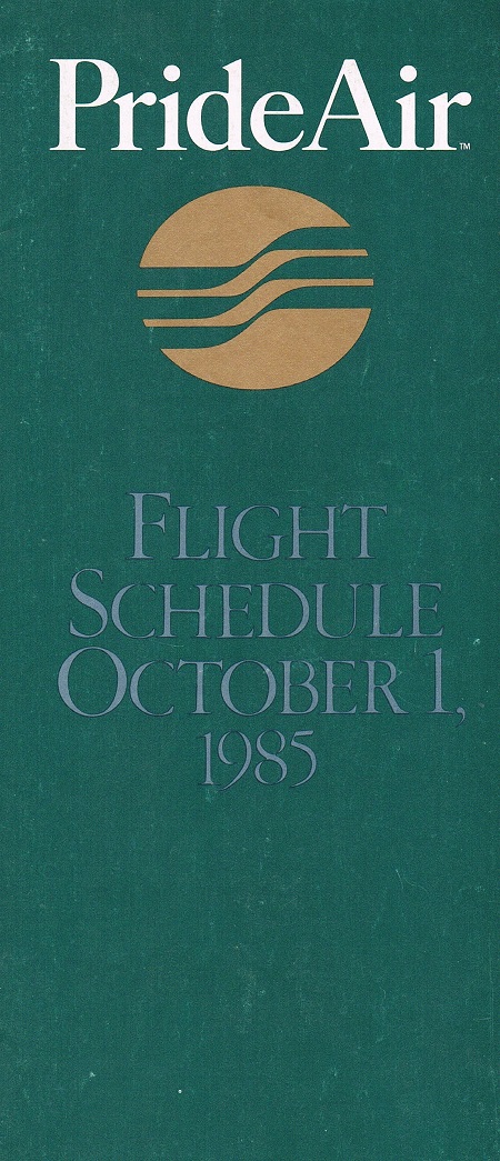 Pride Air October 1, 1985 System Timetable – departedflights2.com