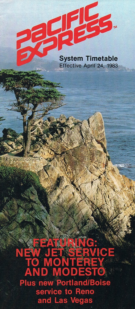 Pacific Express Airlines April 24, 1983 System Timetable ...