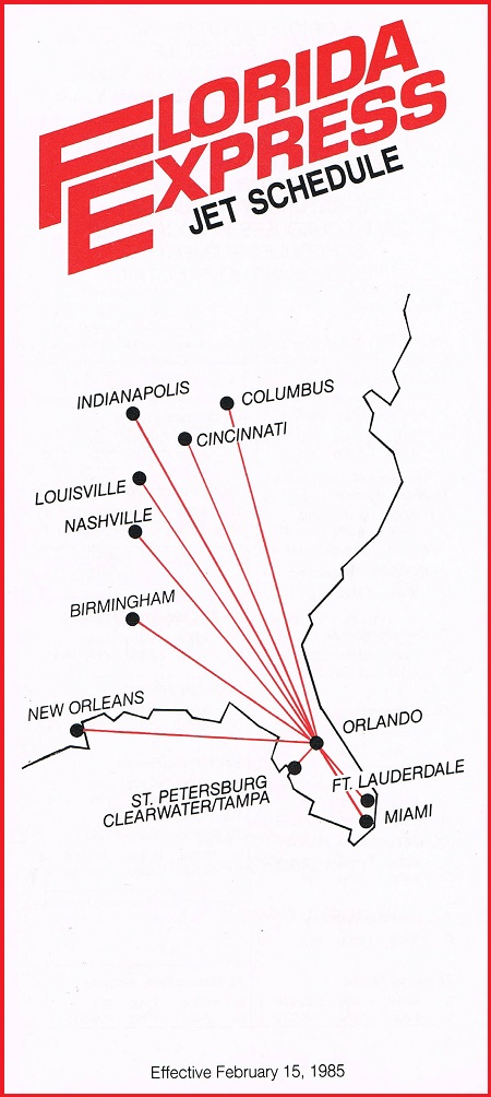 Florida Express Airlines February 15, 1985 System Timetable ...