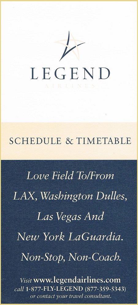 Legend Airlines September 6, 2000 Flight Schedule – departedflights2.com
