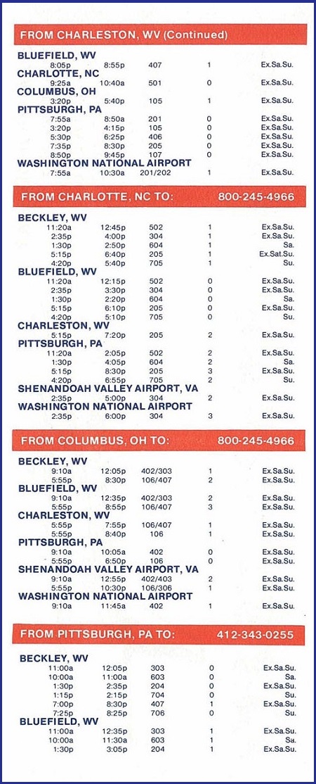 Christman Air System November 15, 1985 System Timetable ...