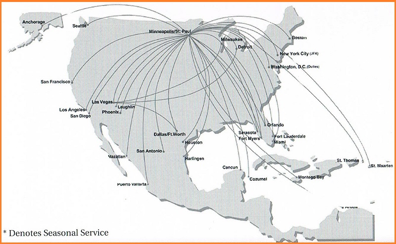 Sun Country Airlines June 1, 1999 System Timetable – departedflights2.com