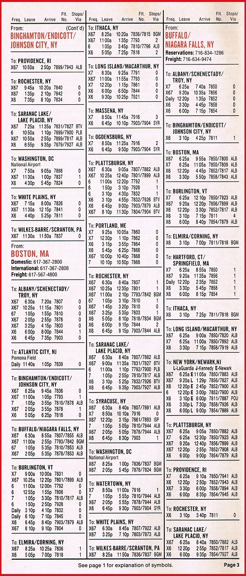 Trans World Express/Metro Airlines Northeast October 29, 1989 System ...
