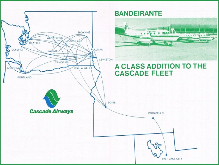 Cascade Airways July 1, 1980 System Timetable – departedflights2.com