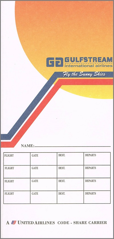 Gulfstream International Airlines Ticket Jackets – departedflights2.com
