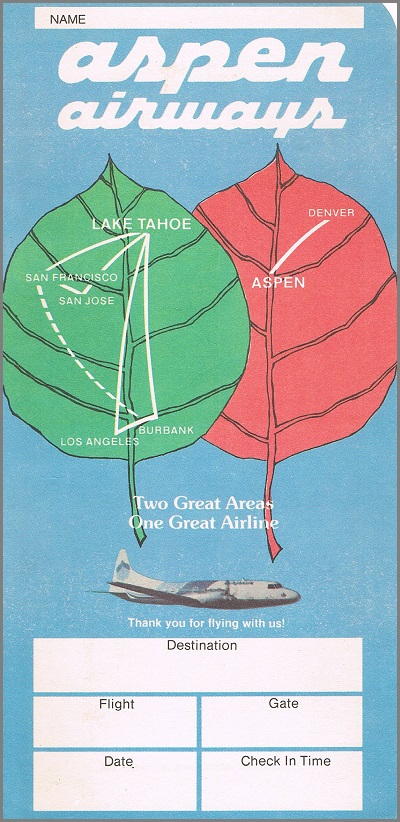 Aspen Airways Ticket Jackets – departedflights2.com