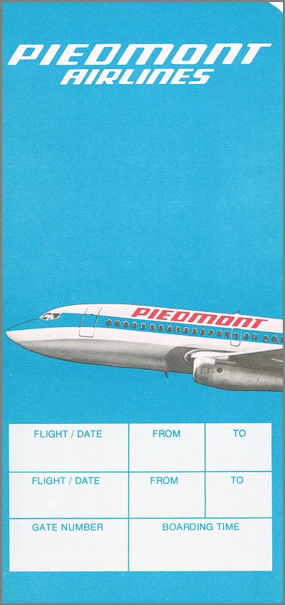 Piedmont Airlines Ticket Jackets – departedflights2.com
