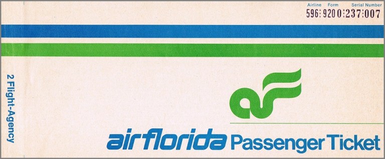 Air Florida Ticket Jackets – departedflights2.com
