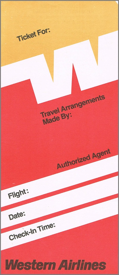 Western Airlines Ticket Jackets – departedflights2.com