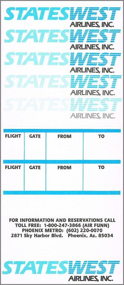 StatesWest Airlines Ticket Jackets – departedflights2.com