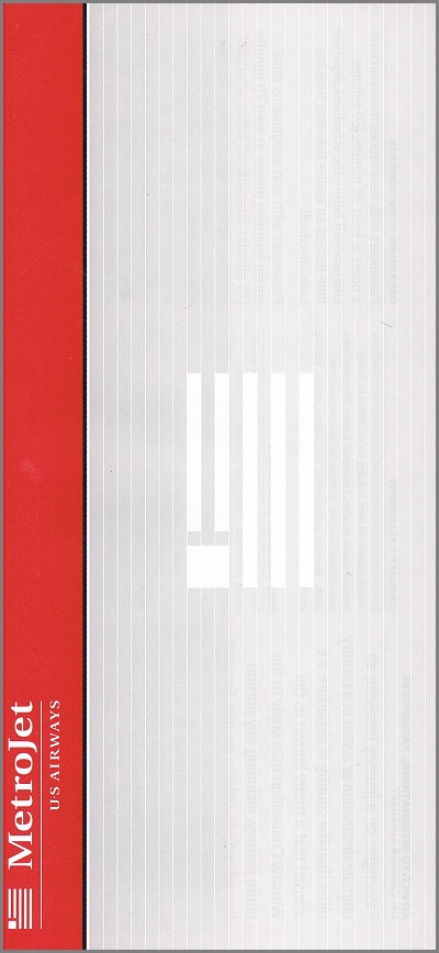 MetroJet by US Airways Ticket Jackets – departedflights2.com