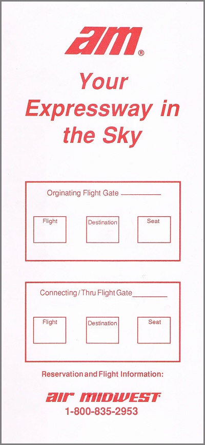 Air Midwest Ticket Jackets – departedflights2.com