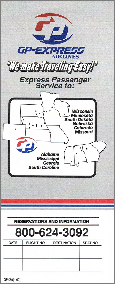 GP Express Airlines Ticket Jackets – departedflights2.com