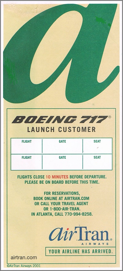 AirTran Airways Ticket Jackets – departedflights2.com