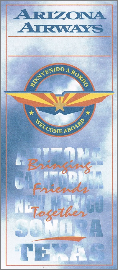 Arizona Airways Ticket Jackets – departedflights2.com